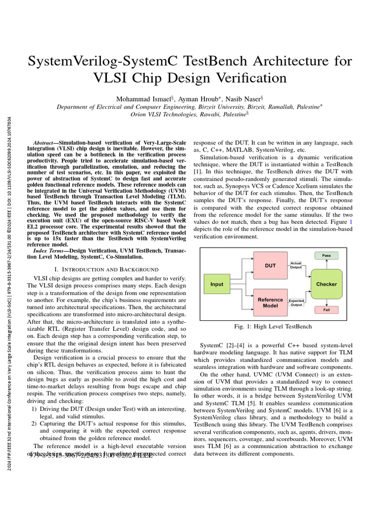 Systemverilog Systemc Testbench Architecture For Vlsi Chip Design Verification Pdf Formal