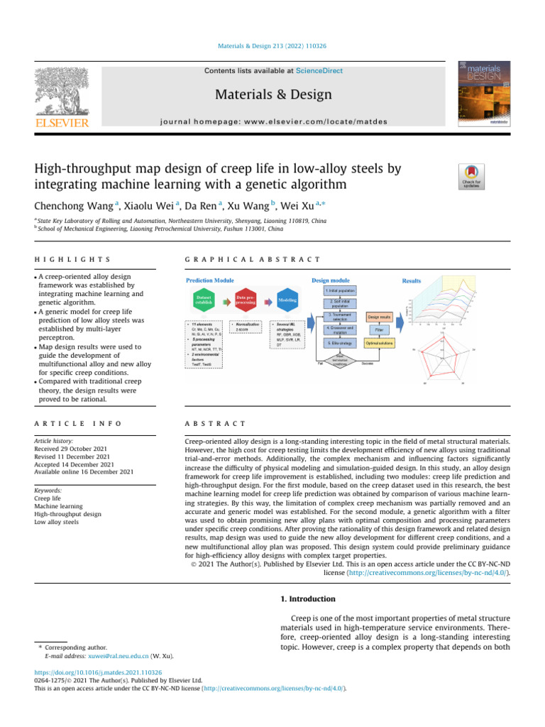 High-throughput map design of creep life in low-alloy steels by integrating machine learning ...