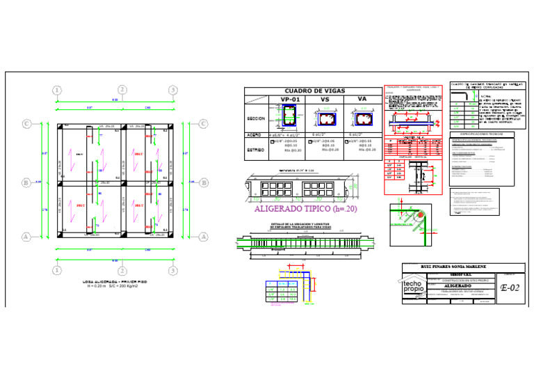 PLANO DE LOSA ALIGERADA-Model | PDF | Ingeniería estructural | Concreto ...
