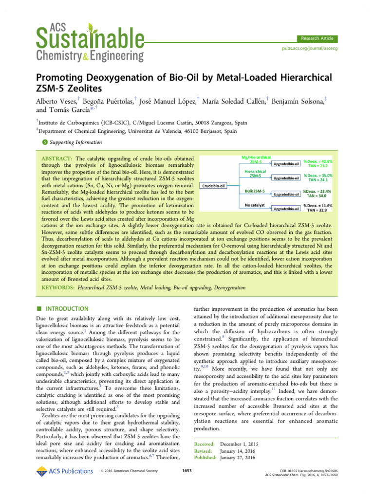 Promoting Deoxygenation of Bio-Oil by Metal-Loaded Hierarchical ZSM-5 ...