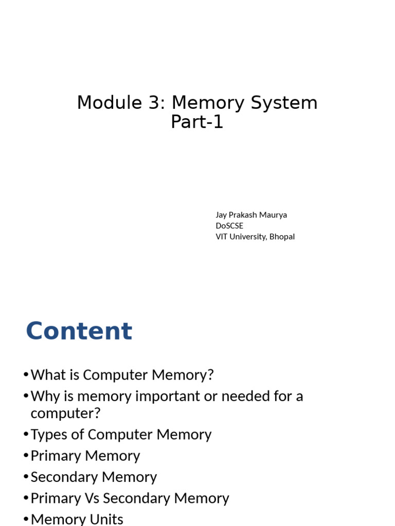 Overview of Computer Memory Types | PDF | Computer Data Storage | Cpu Cache