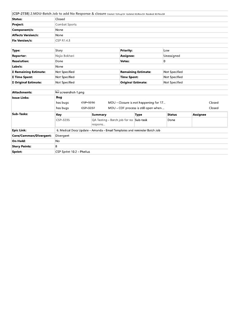 MDU - Batch Job | PDF