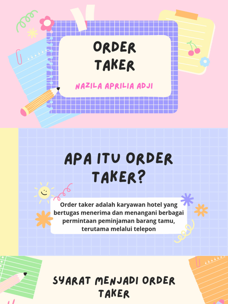 Panduan Menjadi Order Taker Hotel | PDF