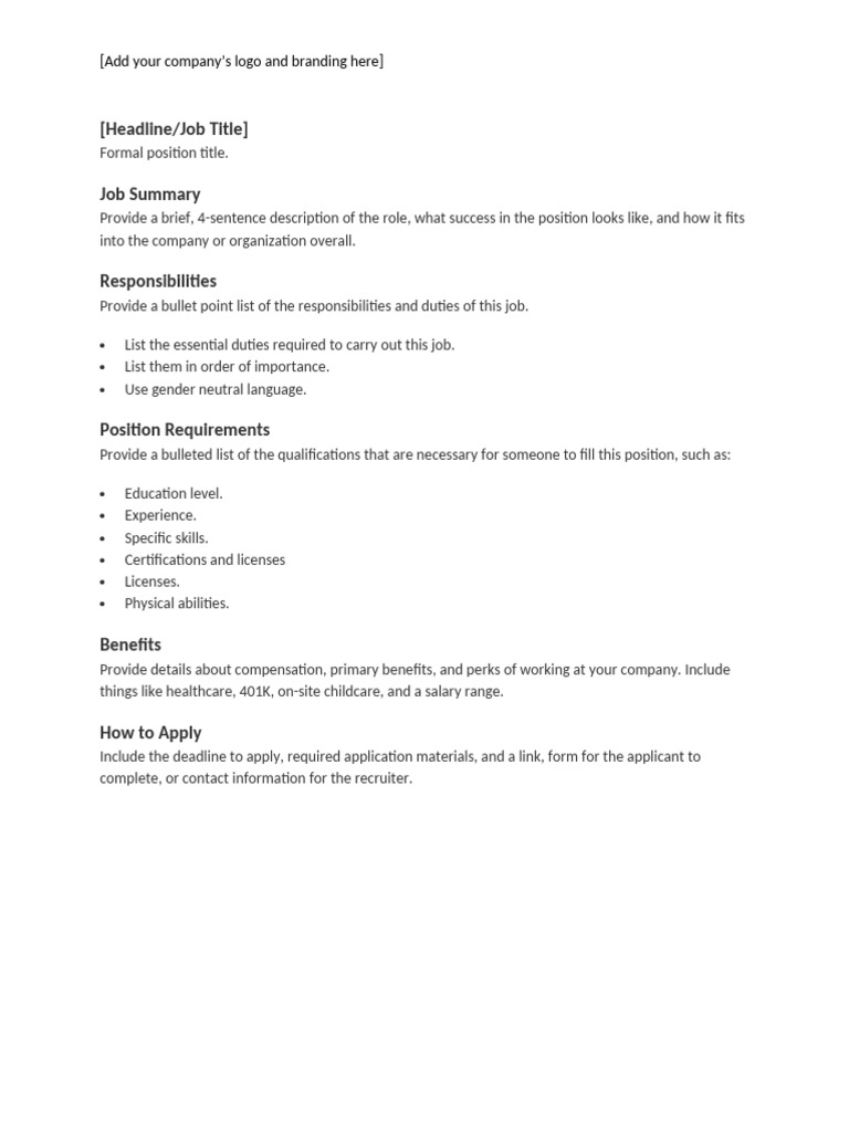 job-description-template-vervoe | PDF