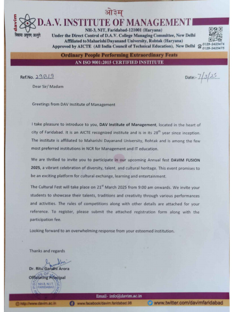 Invitation For Cultural Fest | PDF