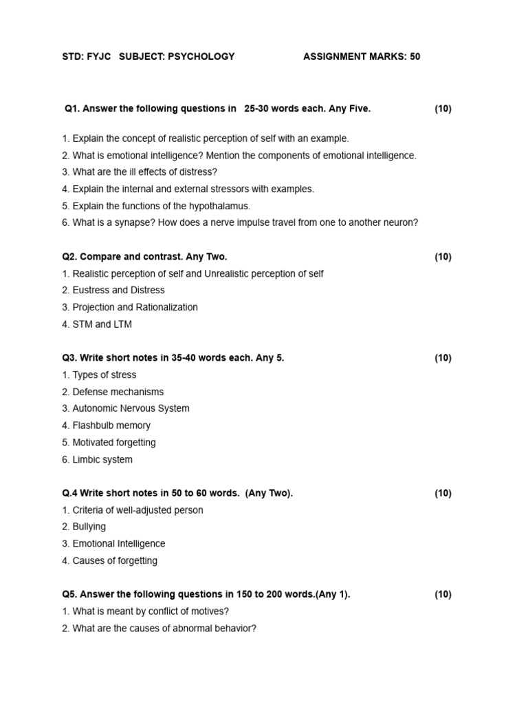 Psychology Assignment | PDF