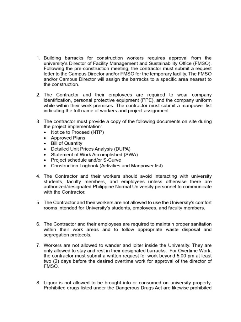 Construction House Rules | PDF | Justice | Crime & Violence