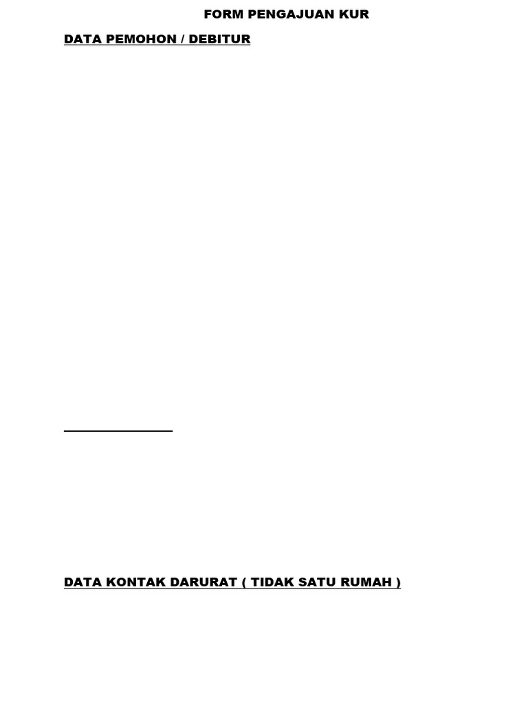 Form Pengajuan Kur 2024 2025 | PDF