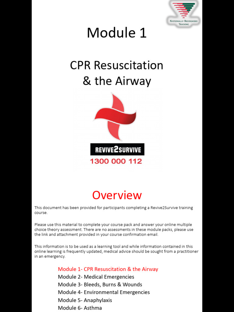 Module 1 CPR V2.4 230424 | PDF | Cardiopulmonary Resuscitation | Breathing