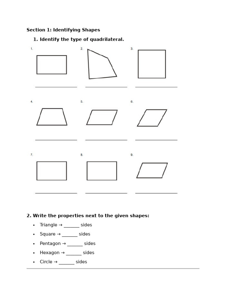 Grade VI Math Understanding Shapes | PDF