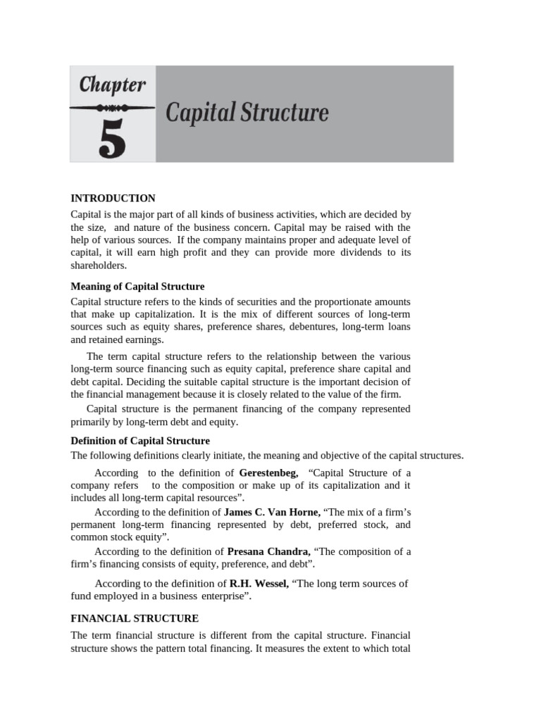 Understanding Capital Structure Basics | PDF | Capital Structure | Cost ...