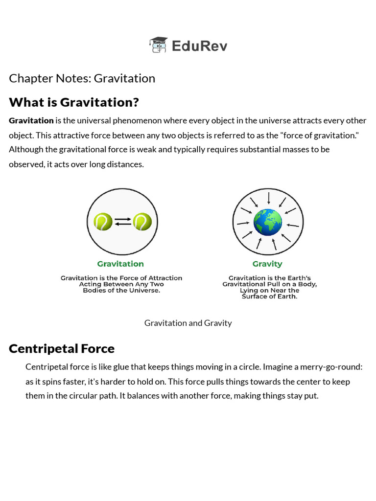 Gravitation Class 9 Notes Science Chapter 9 Free PDF | PDF | Buoyancy ...