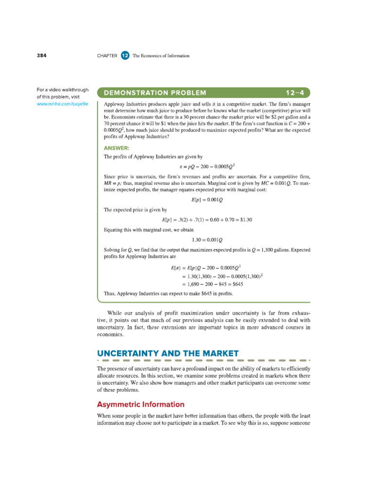 Asymmetric Information | PDF
