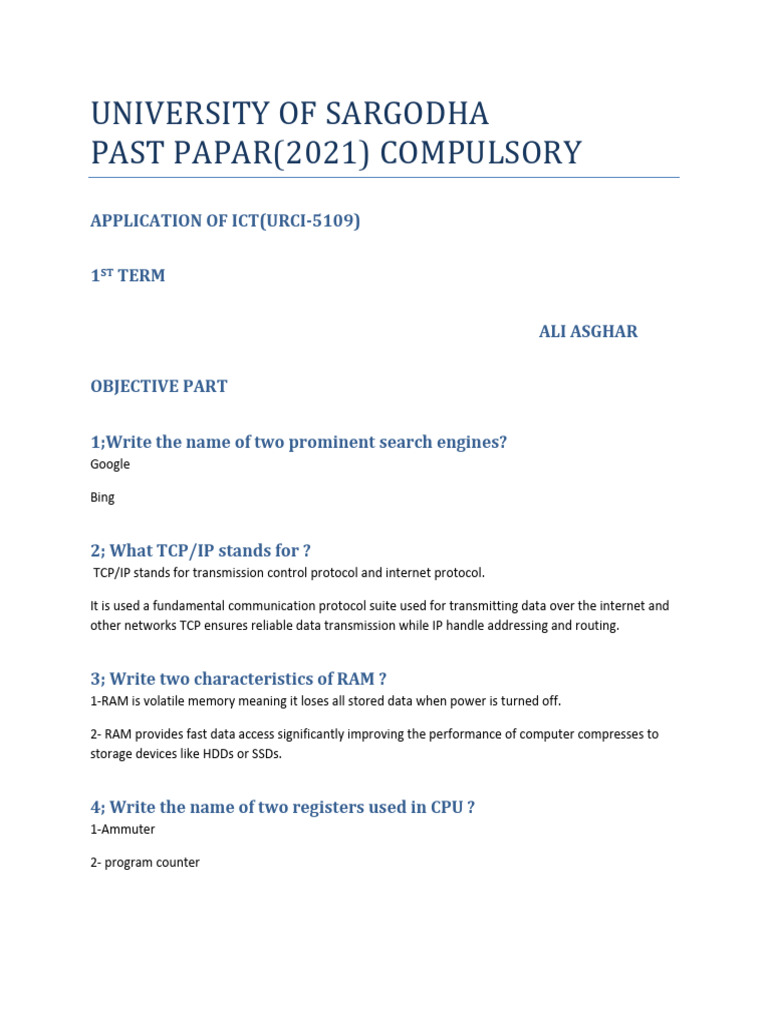 Computer PP(2021-2023)A.A | PDF | Computer Network | Internet