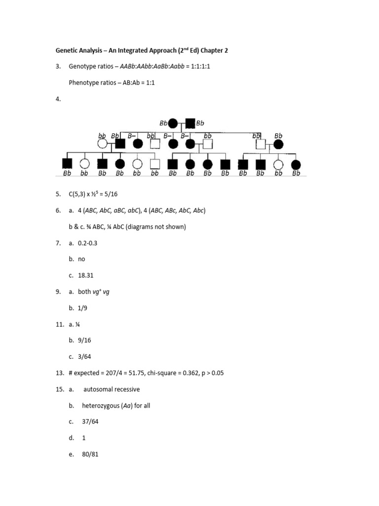 Genetic Analysis Chapter 2 - Answers To Selected End-of-Chapter Questions | PDF | Dominance ...