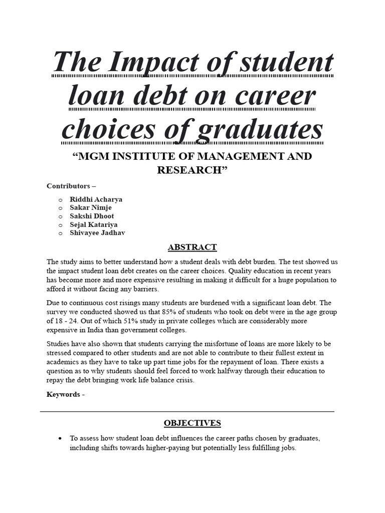 Research paper on education debt & how it impacts students | PDF ...