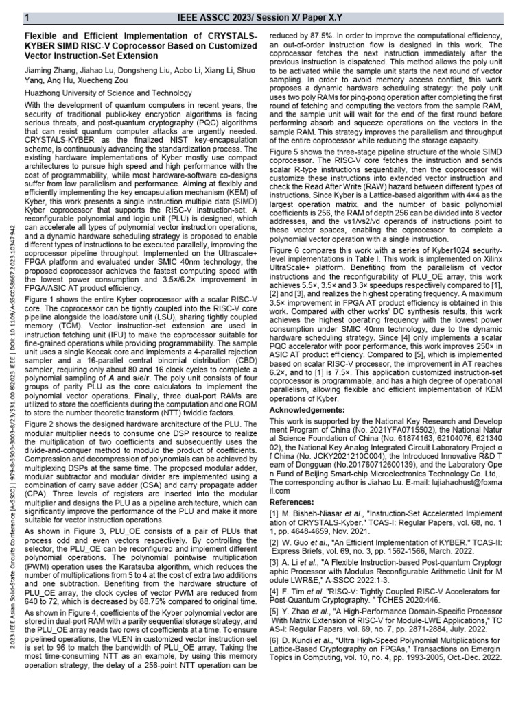 Flexible and Efficient Implementation of CRYSTALS-KYBER SIMD RISC-V ...