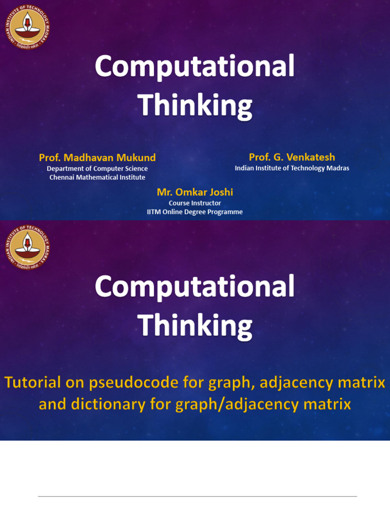 Tutorial 123 Tutorial On Pseudocode For Graph Adjacency Matrix And