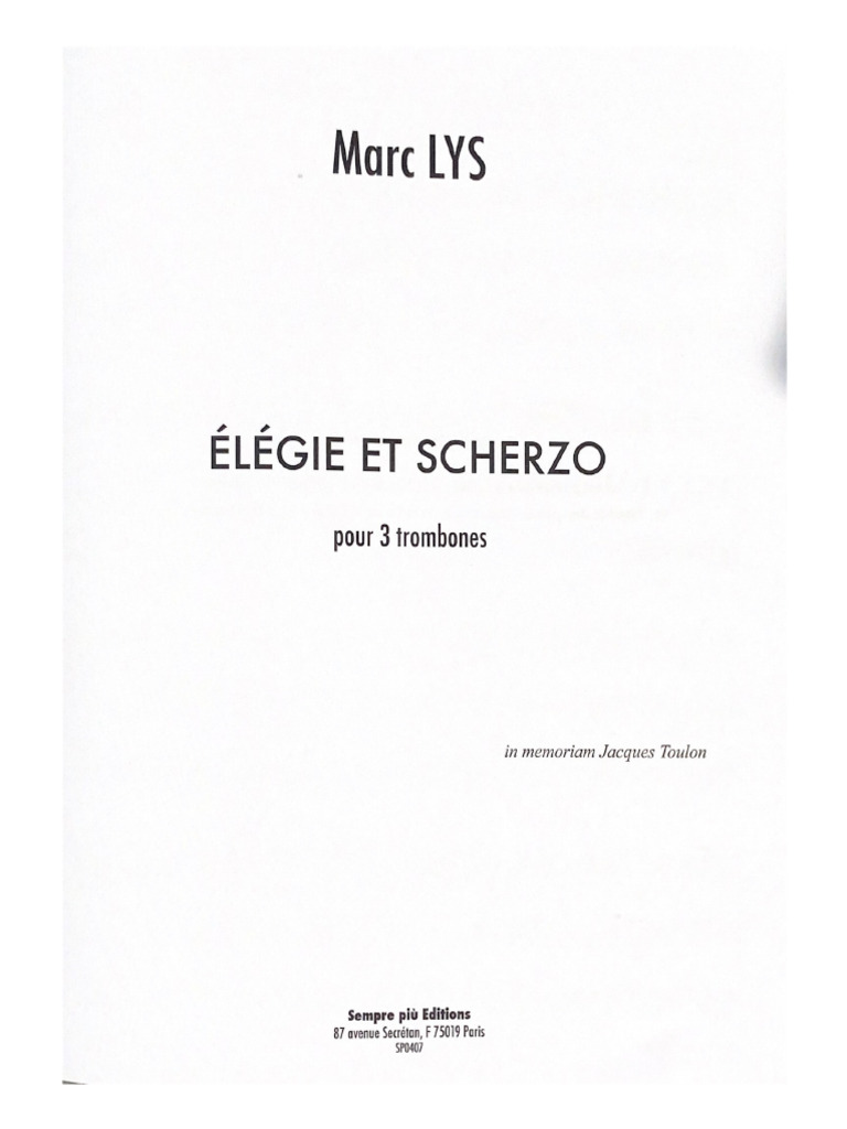 Élégie-et-Scherzo-Marc-Lys | PDF