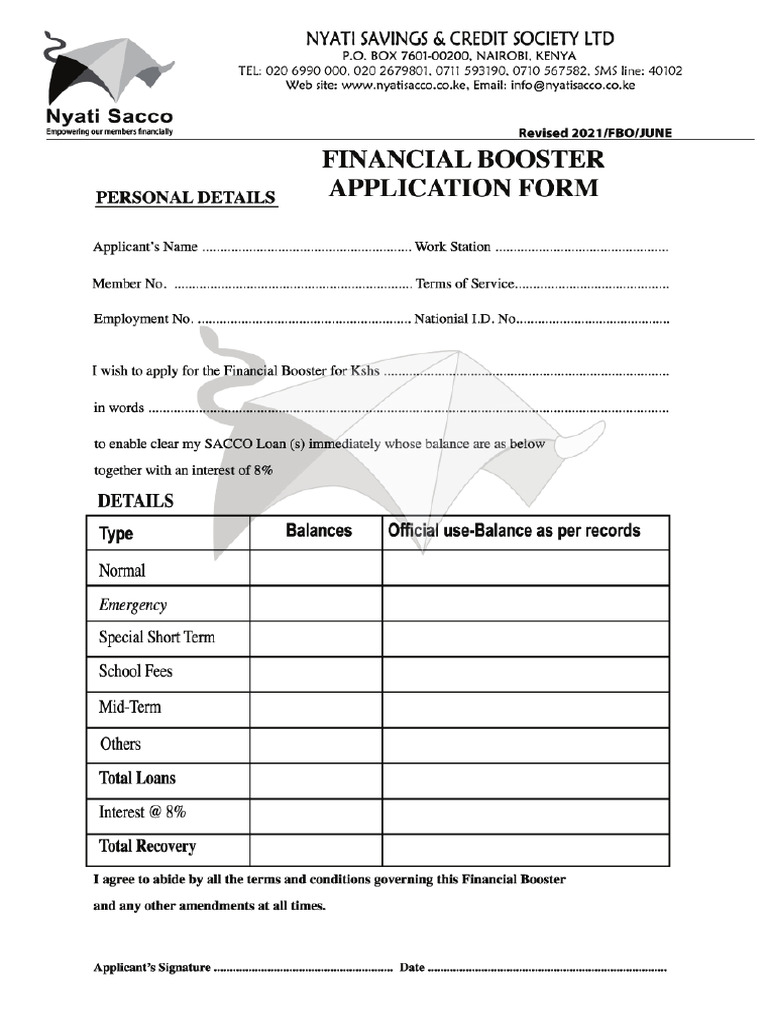 Booster Application Form 2021 JUNE | PDF