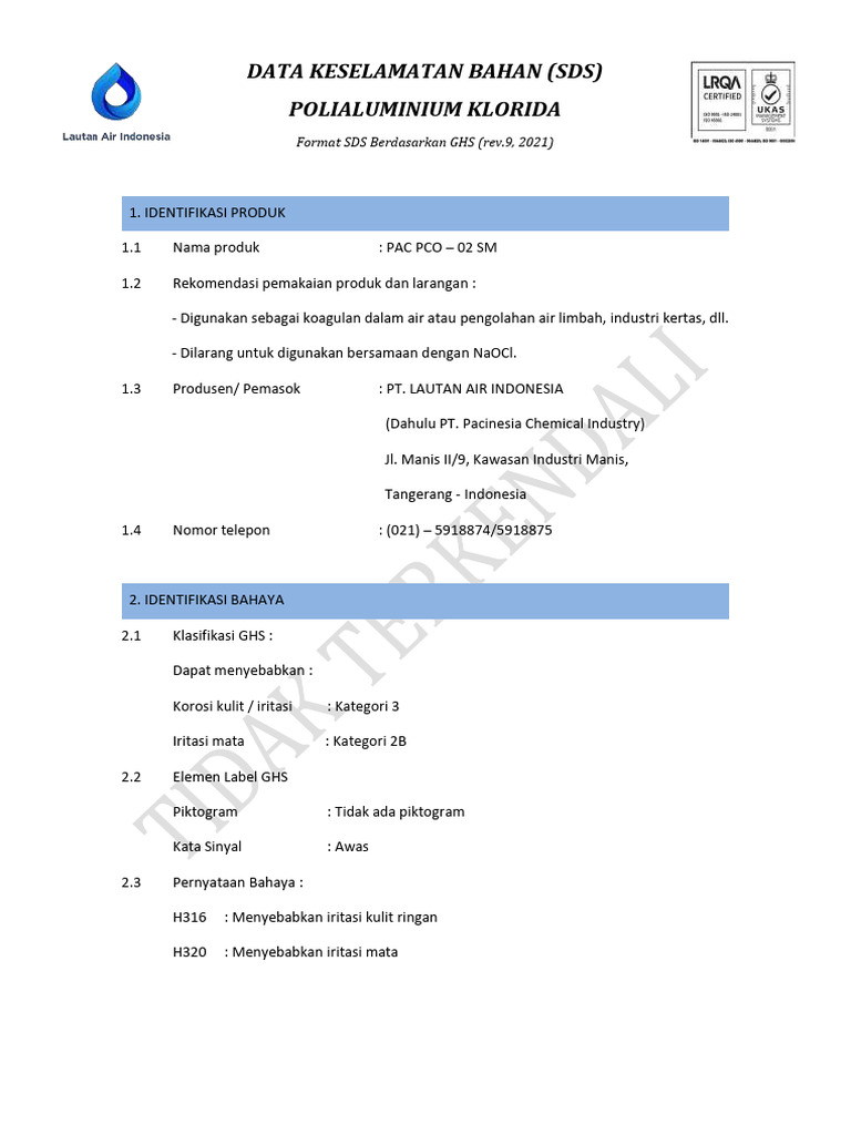 Sds Ghs Pac Pco - 02 SM | PDF