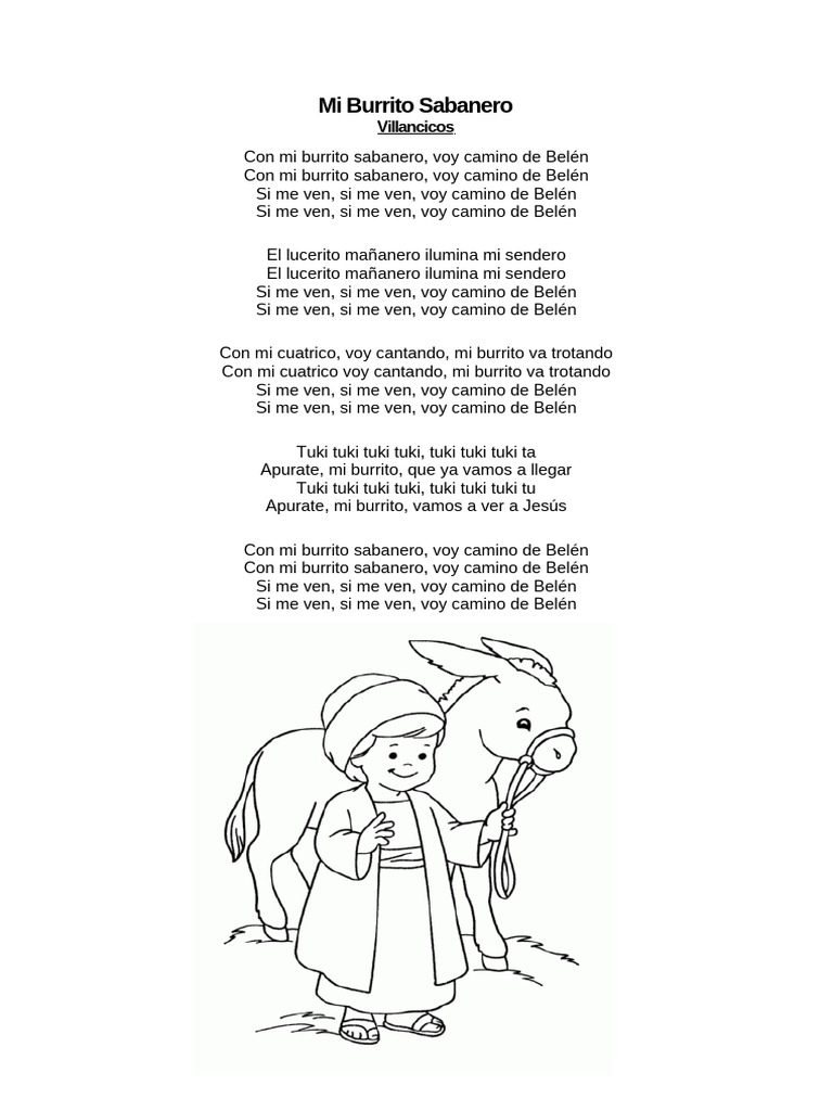 Mi Burrito Sabanero - Villancico | PDF