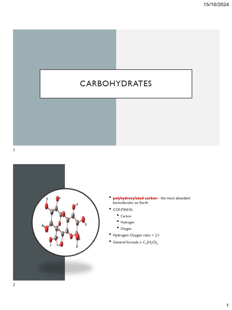 Lec Week 9 & 10-Carbohydrates Notes | PDF | Carbohydrates | Diabetes