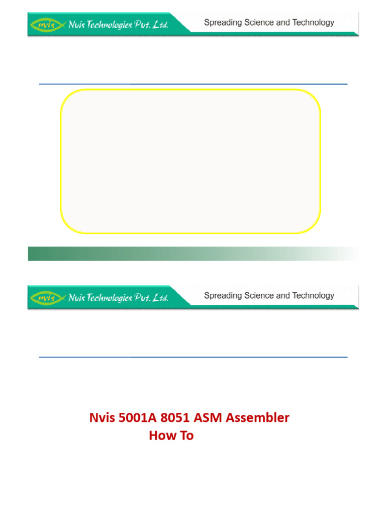 Nvis 5001A 8051 ASM Assembler | PDF | Assembly Language | Computer Programming