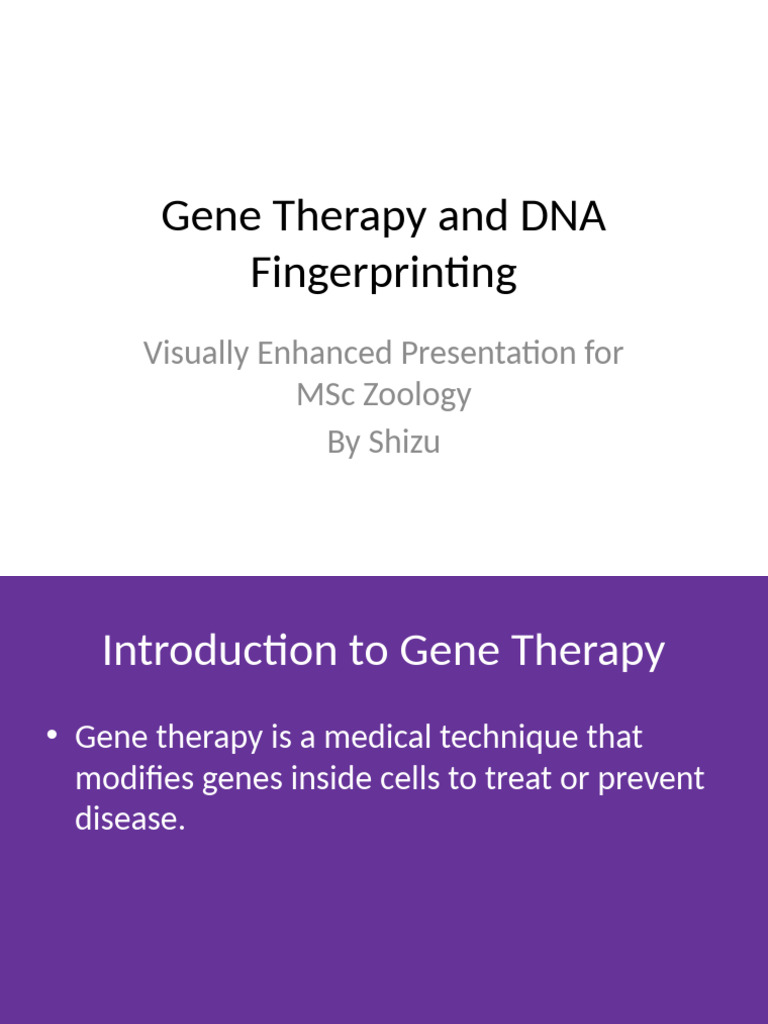 Gene Therapy and DNA Fingerprinting Visually Enhanced | PDF