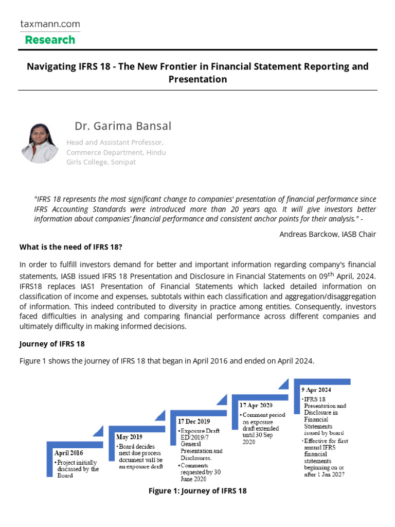 Navigating IFRS 18 The New Frontier in Financial Statement Reporting ...