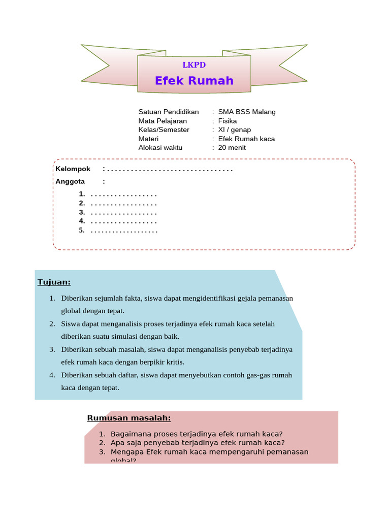 LKPD - Efek Rumah Kaca - Farid Fatoni S. | PDF