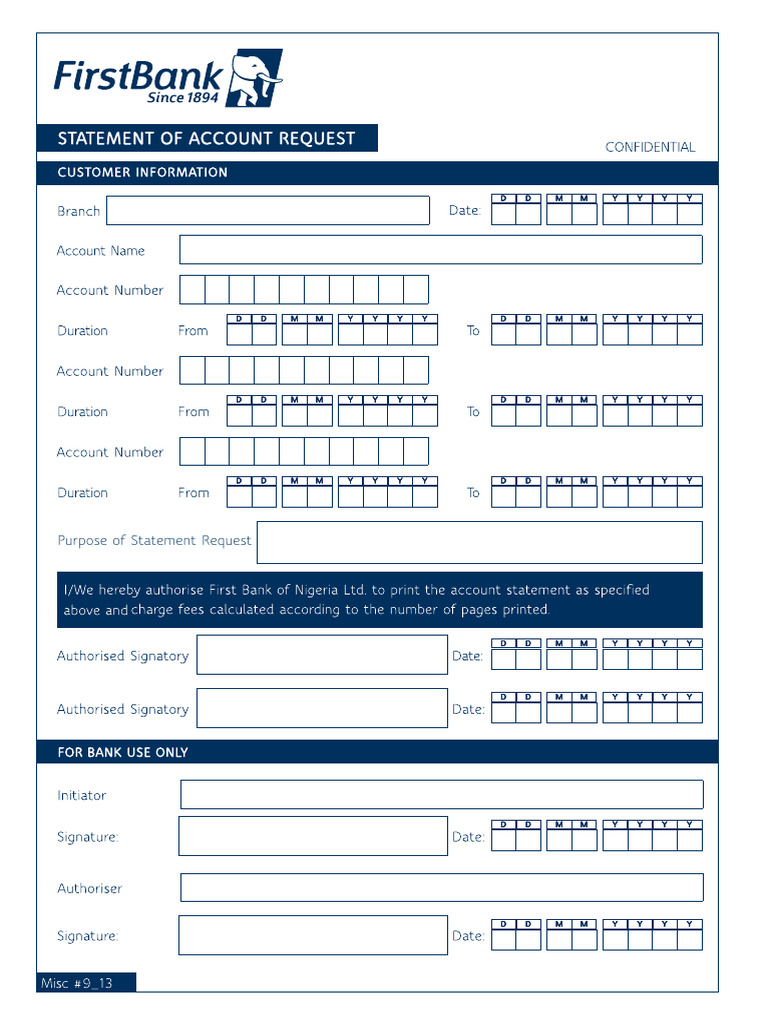 Statement Request Form | PDF