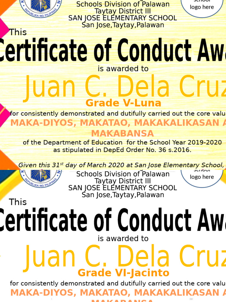 Conduct Award Recognition 2019-2020 | PDF