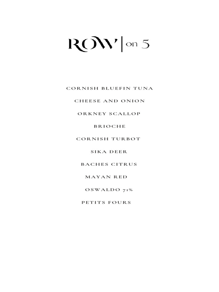 195 Row On 5 Lunch Menu 1 | PDF