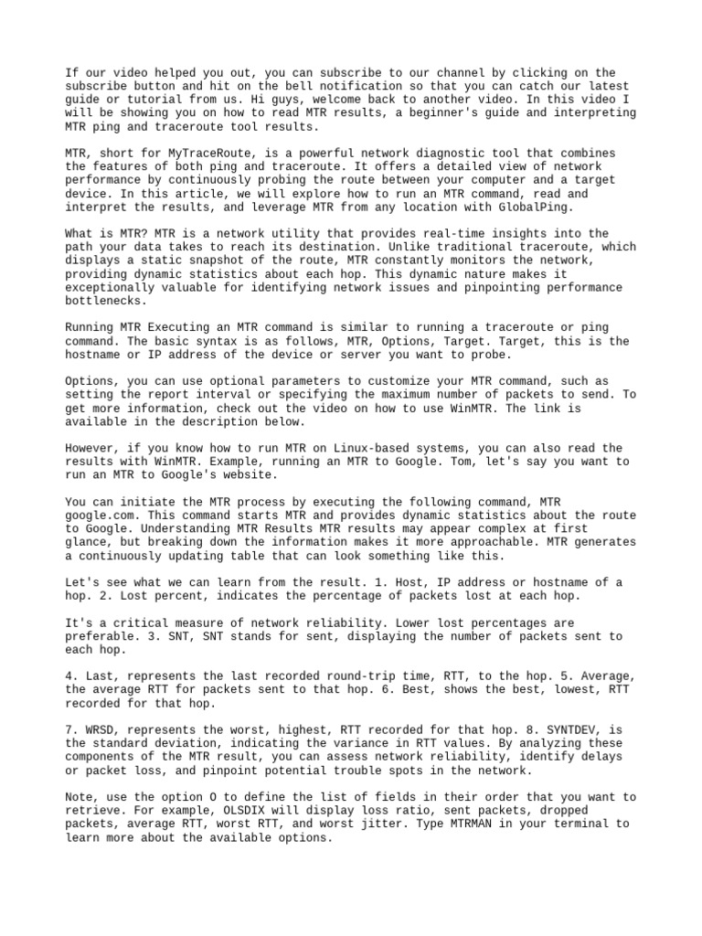 How To Use MTR For Low Latency Forex Trading Complete Guide - Yo | PDF | Computer Network ...