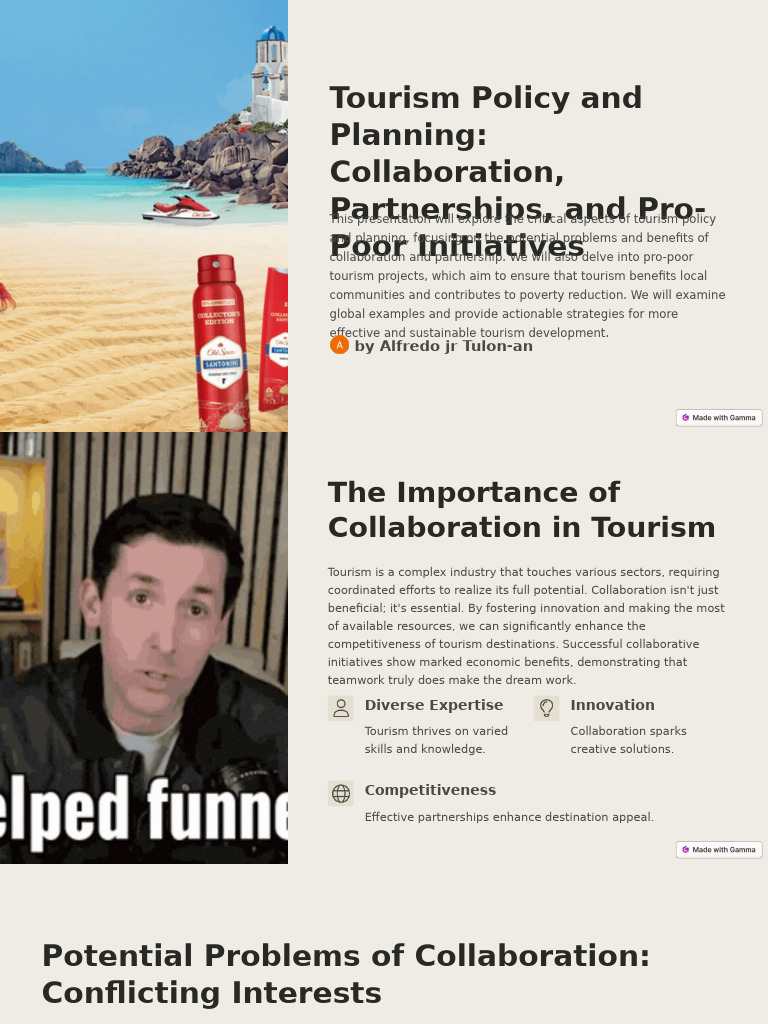 Tourism Policy and Planning Collaboration Partnerships and Pro Poor ...