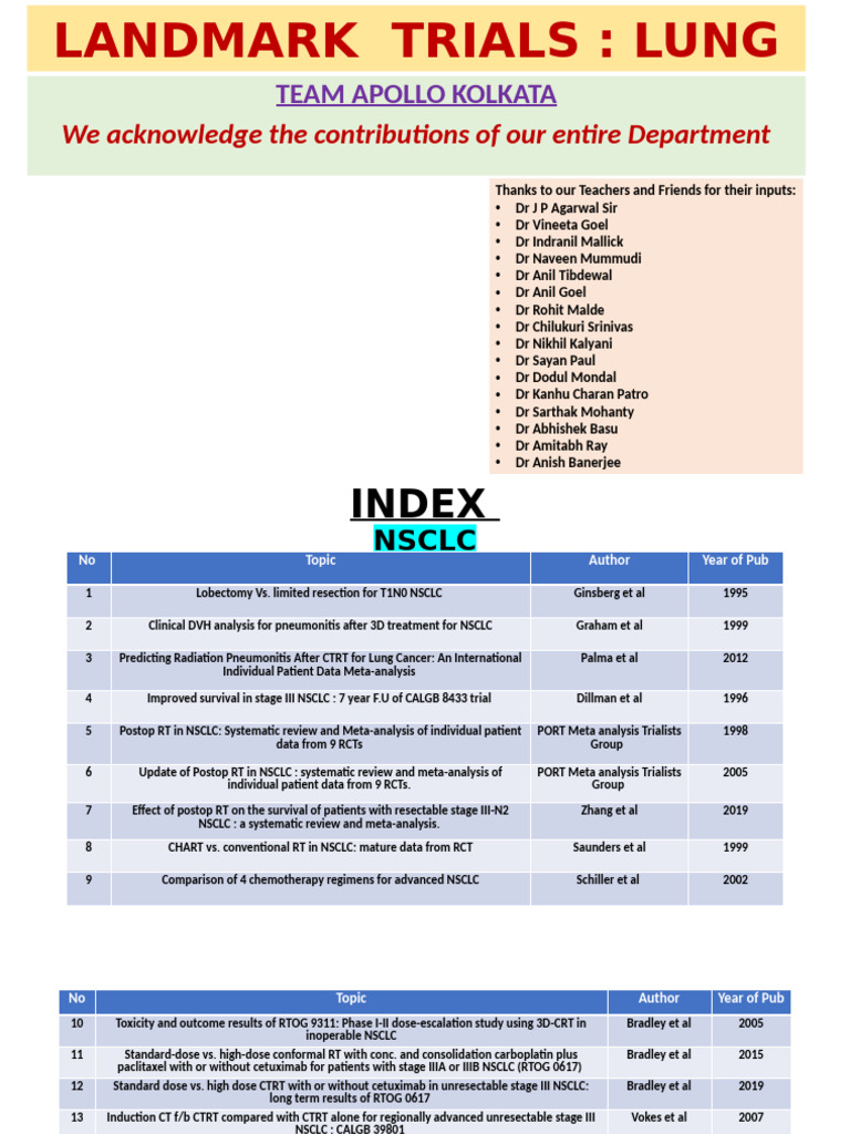 Landmark Trials in Lung Cancer Treatments | PDF | Lung Cancer ...