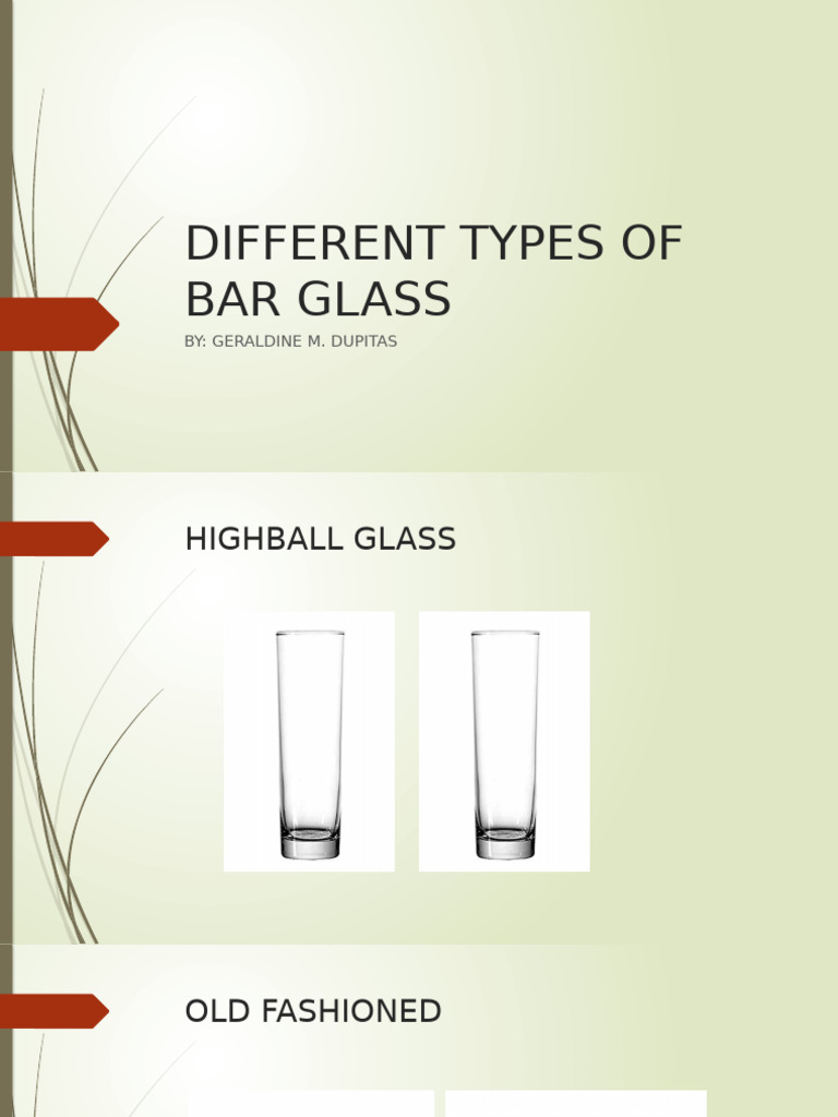 Types of Bar Glassware Explained | PDF