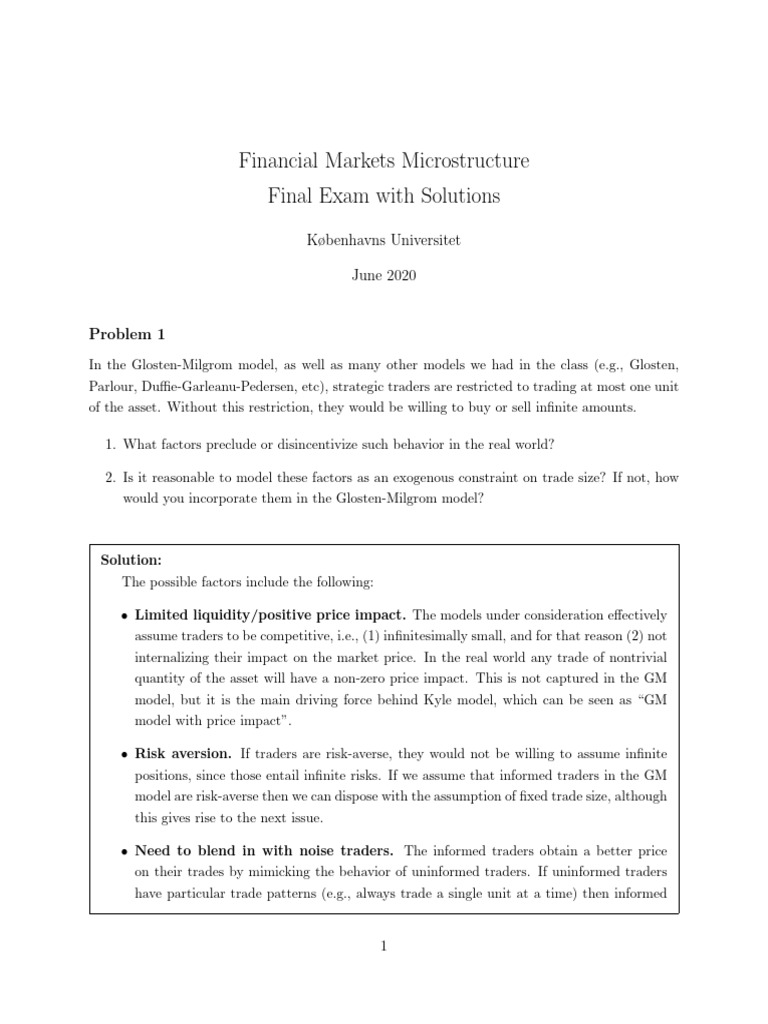 RV FMM - FinalExam - 2020 - Solutions | PDF | Short (Finance) | Risk ...