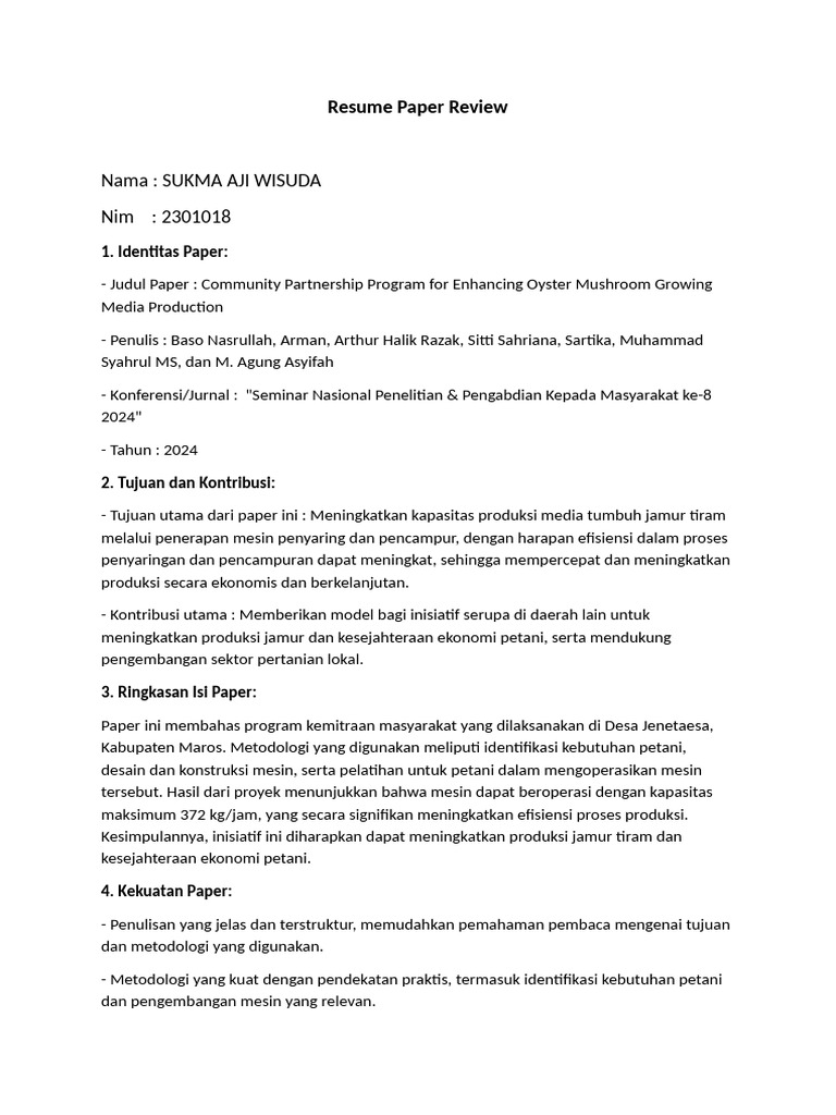 paper riview jurnal sukma aji wisuda | PDF