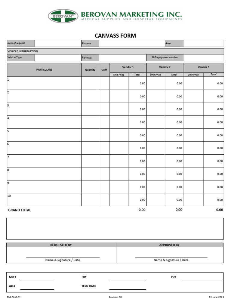 BMI Corporate Vehicle Request Form | PDF