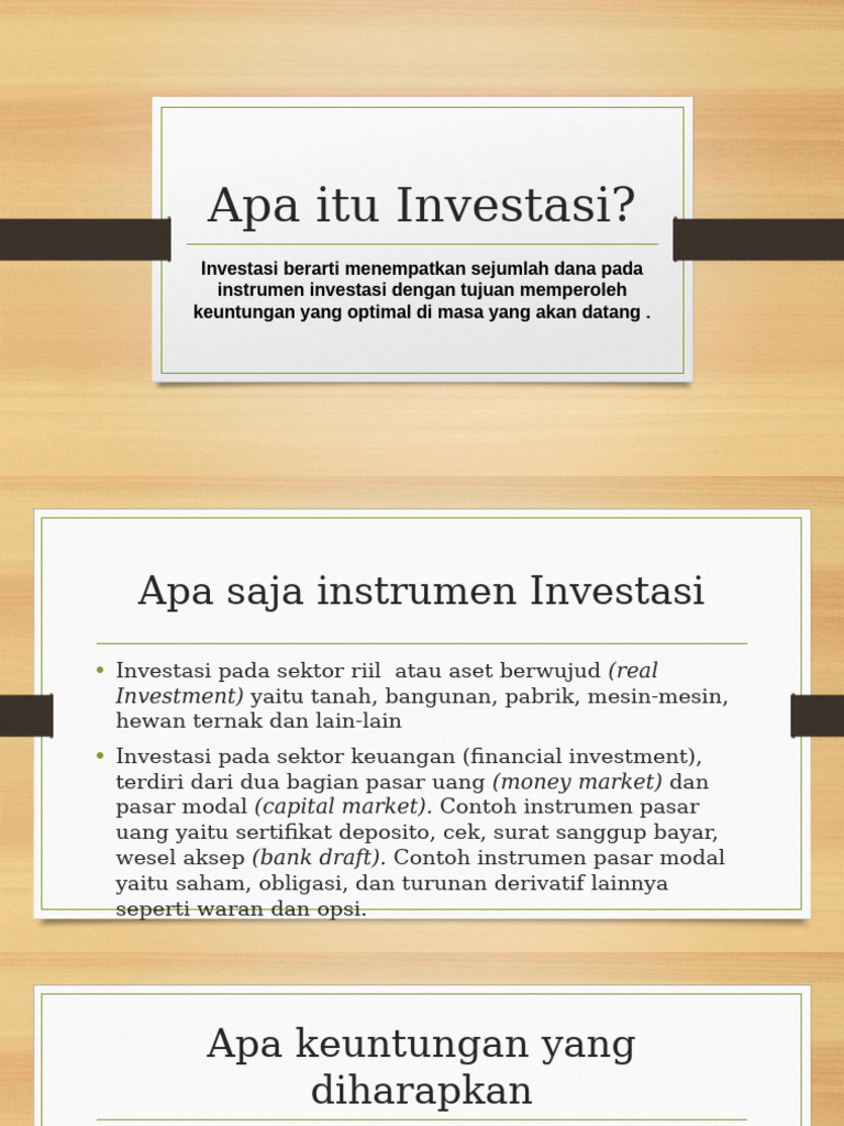 Apa Itu Investasi | PDF