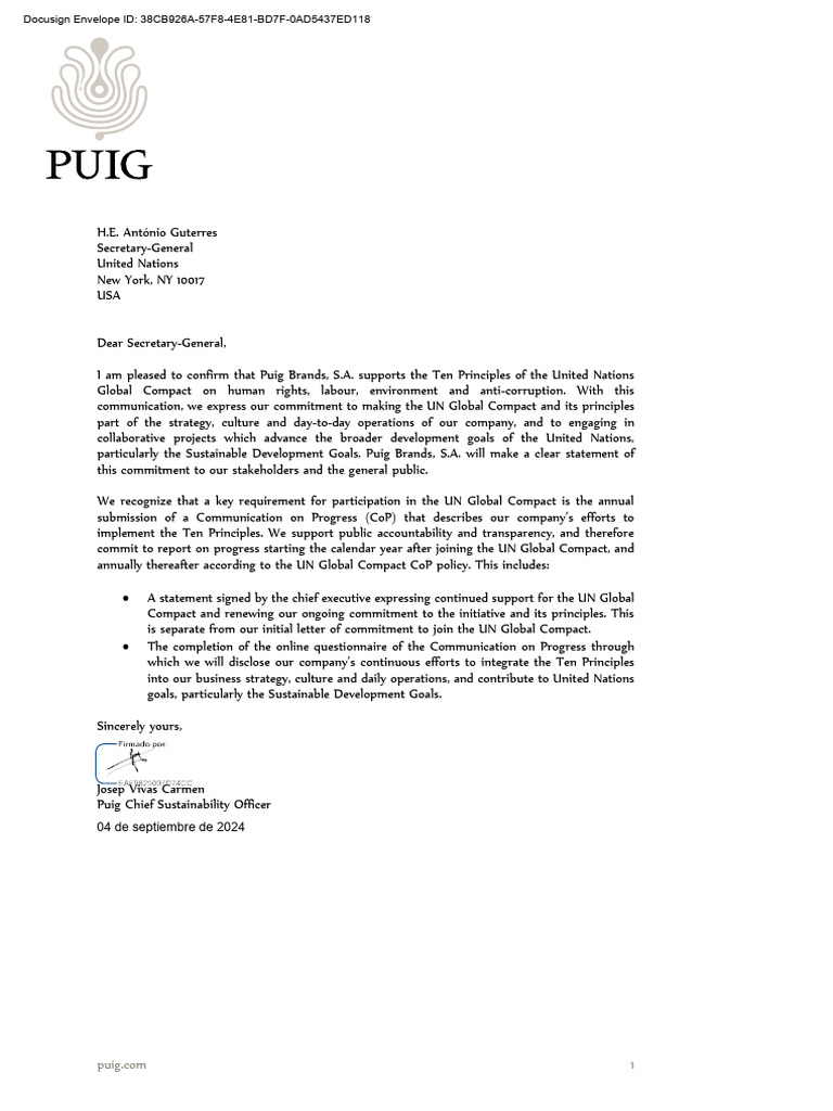 Complete With Docusign UNGC Letter of Commitmerged | PDF