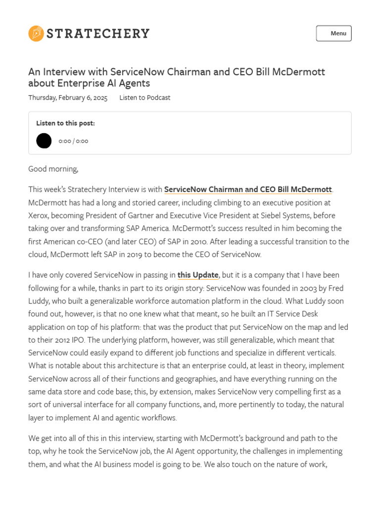 An Interview With ServiceNow Chairman and CEO Bill McDermott About ...