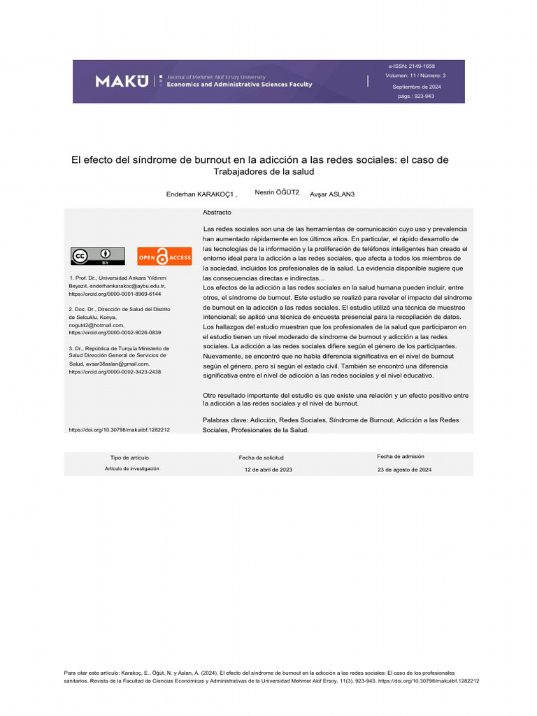 Inv2 Proyecto 1 TRADUCCION | PDF | Burnout ocupacional | Internet