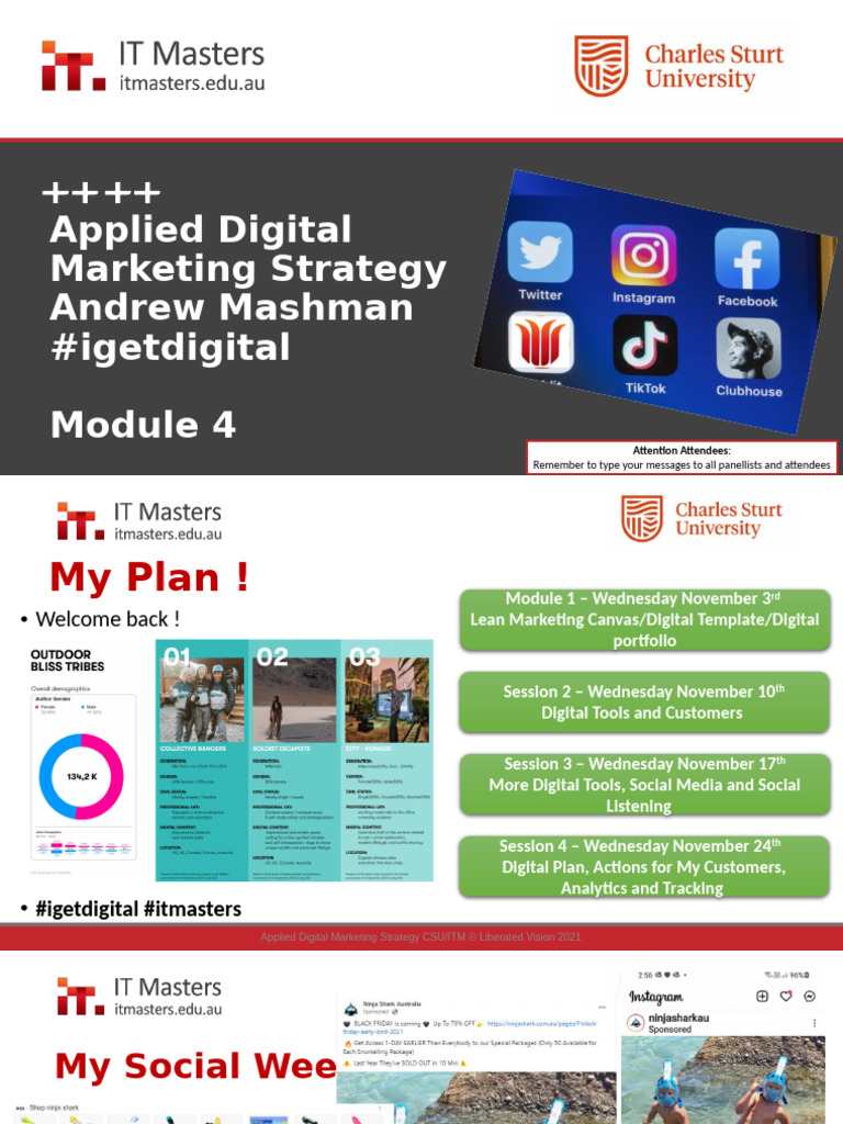 CSU ITM Applied Digital Marketing Strategy Module 4 Deck Final | PDF | Digital Marketing | Swot ...
