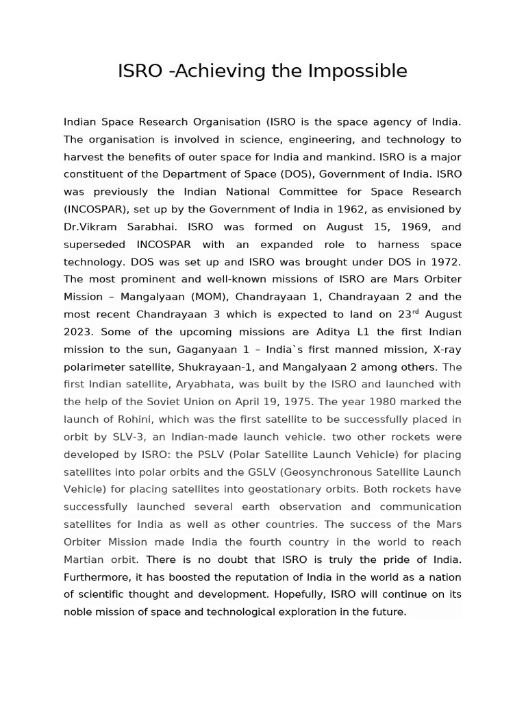 ISRO | PDF