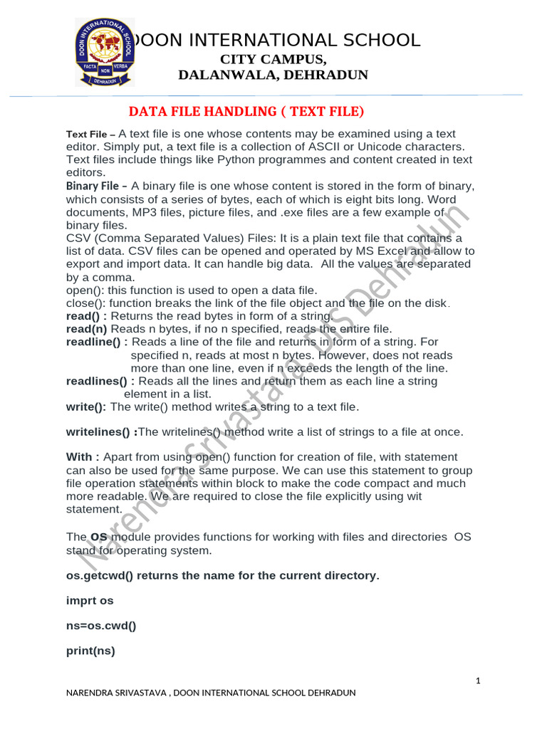 Data File Handling Text File | PDF | Computer File | String (Computer Science)