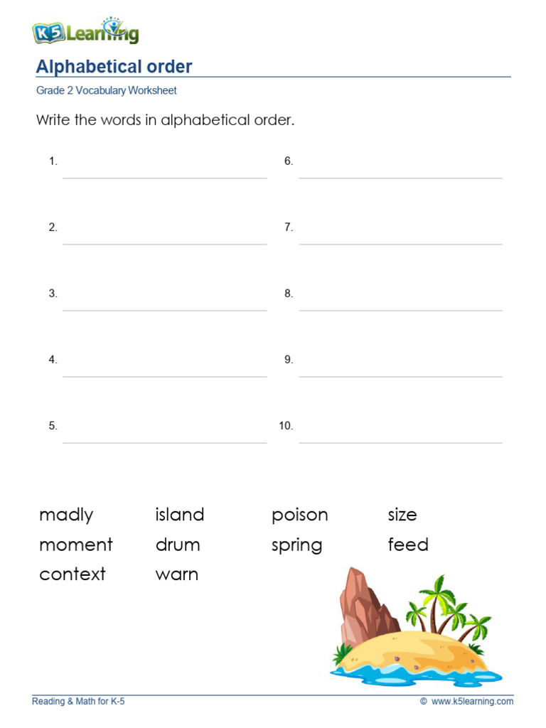 2nd Grade Alphabetical Order List 3 | PDF