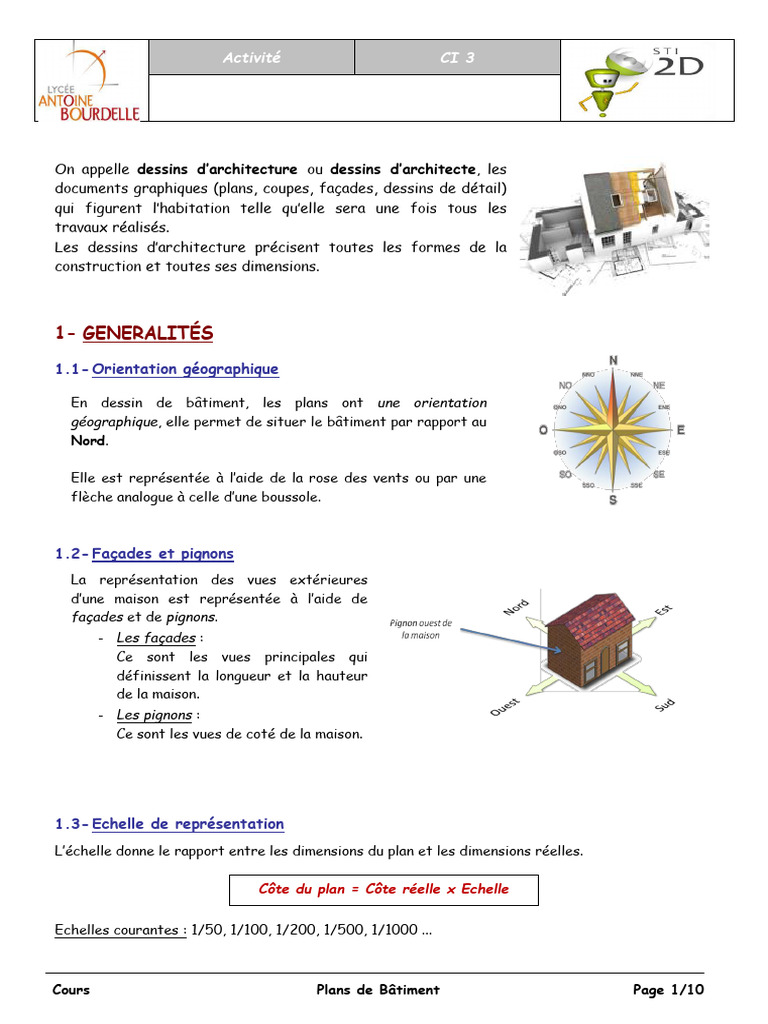 Plans de Bâtiment et Lecture de Coupe | PDF | Fenêtre | Mur